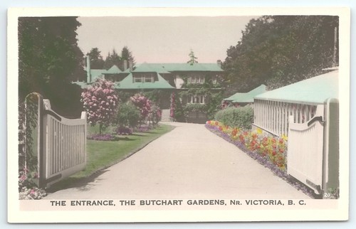 Postcard RPPC The Entrance the Butchart Gardens Victoria BC Hand ...