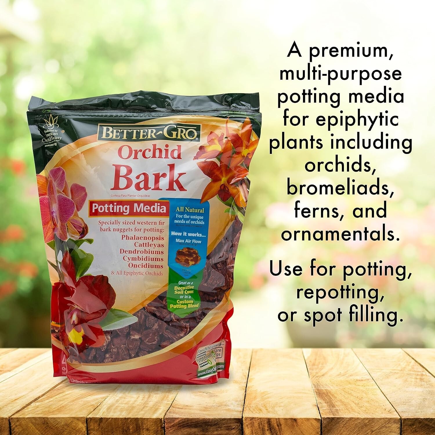 Sun Bulb Company Inc 50180 Better GRO 4-Quart Orchid Bark, Brown (Pack ...