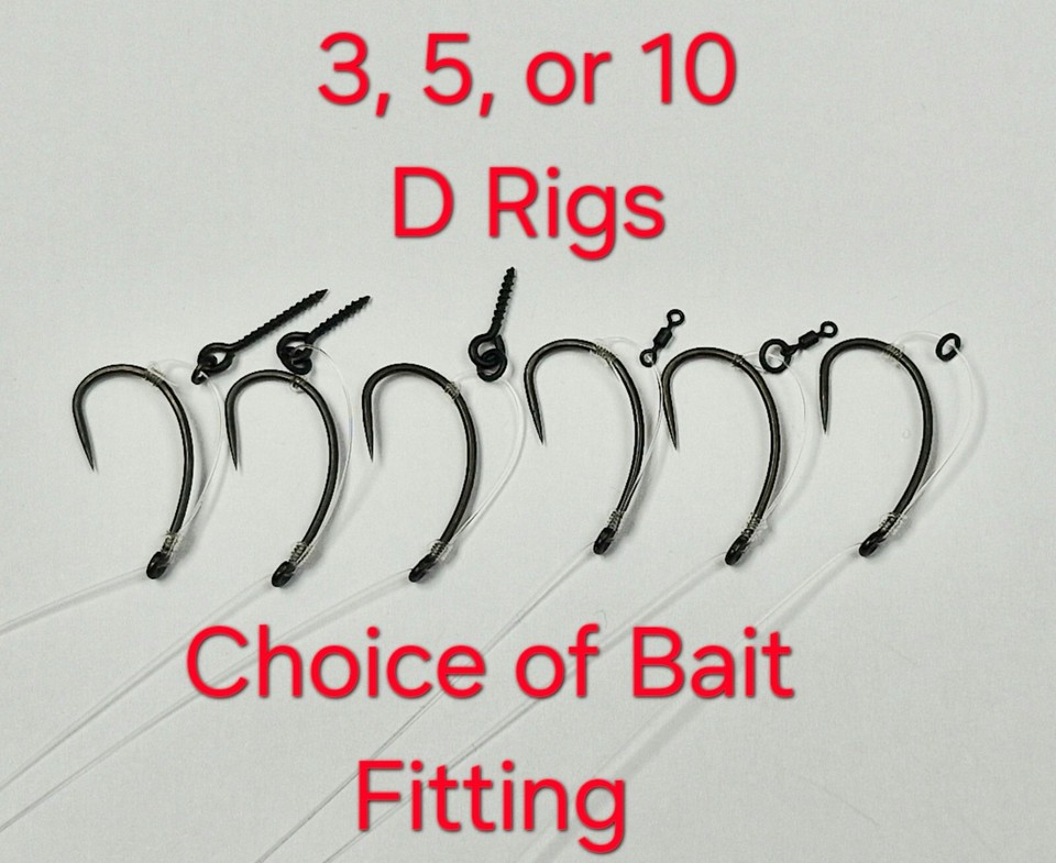 D Rig Pre Tied Carp Korda IQ2 Camo Flouro 3 5 or 10 pack super sharp ...