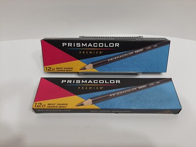 2 Packages Prismacolor Ebony Graphite Pencils Black Drawing Pencil Set ...