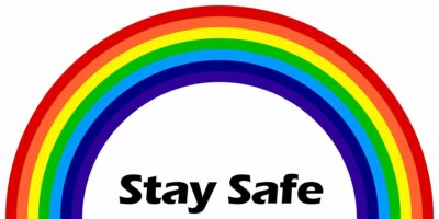 RAINBOW STAY SAFE MESSAGE T SHIRT TRANSFER LARGE A4 SIZE | eBay UK