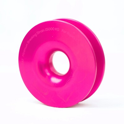 PINK Winch Ring Pulley 15000kg 4WD Recovery Soft Shackle Snatch Block ...