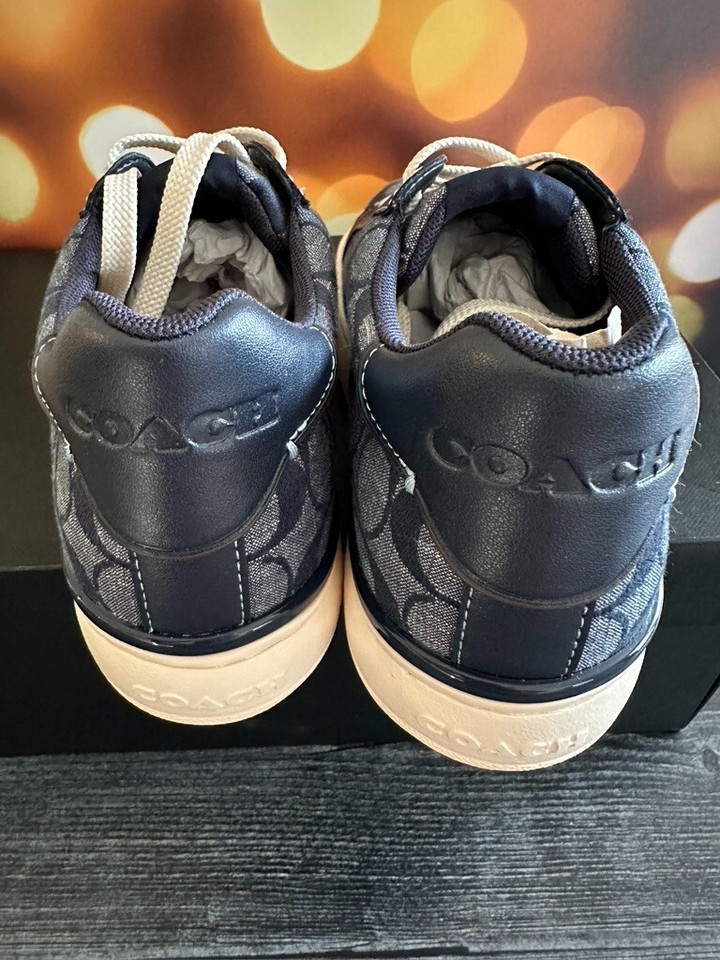 Coach Clip Low Top Sneaker In Signature Chambray Midnight Navy US 10.5 ...