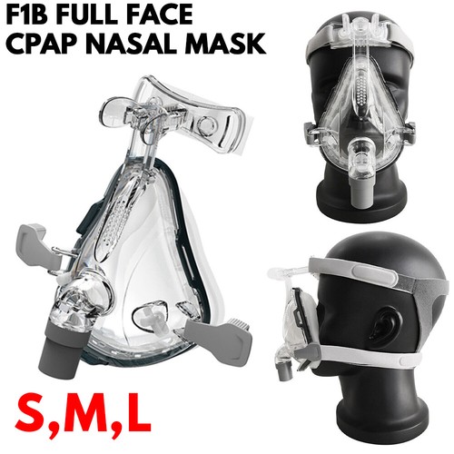 BMC F1B Full Face Mask Silicone Gel Masks Mouth Nose for Sleep Apnea ...