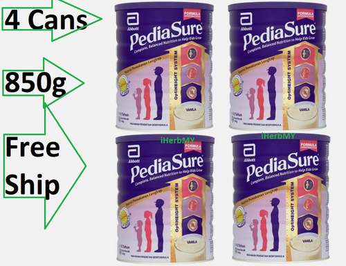 4 Cans Pedia Sure Child Nutrition Supplement for Growth - Vanilla 850g ...