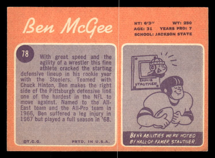1970 Topps #78 Ben McGee VG / EX | eBay