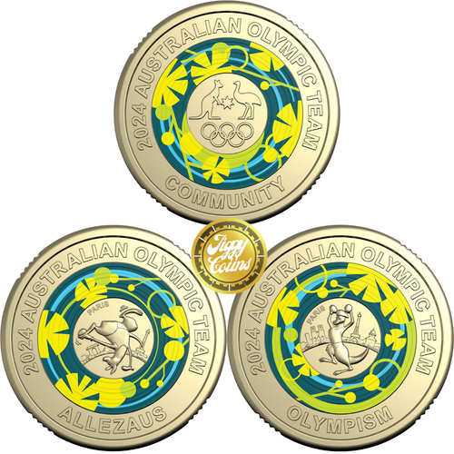 2024 $2 Paris Olympic games Australian Two Dollar Coin Set Circ (3 x ...