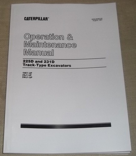CAT Caterpillar 225D 229D Pelleteuse Opération & Maintenance Manuel 1NK ...