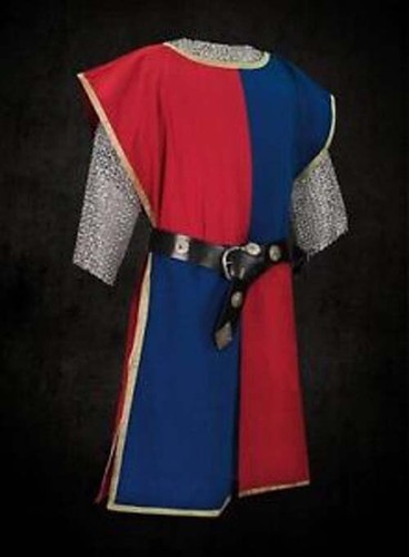 MEDIEVAL Red,BLUE KNIGHT Tunic Surcoat Crusader Sleeveless Renaissance ...