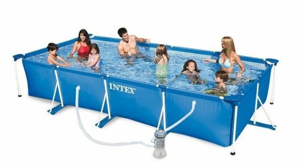 Intex 28274 4.5mx2.2m Frame and Swimming Inflatable Pool Set with ...