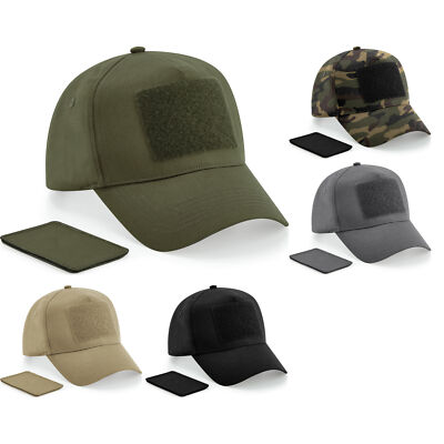 Mens Beechfield 5-Panel Cap Hat with Removable Patch | eBay UK