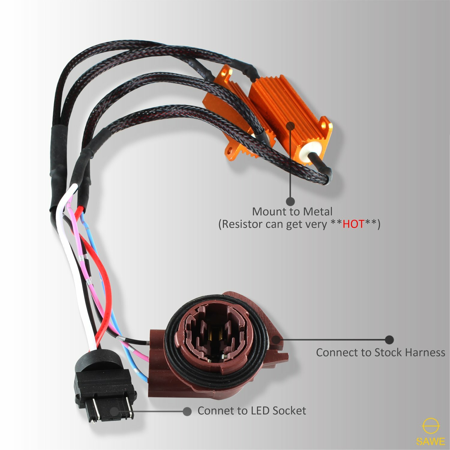 3157 Front LED Turn Signal Load Resistor Adapter Anti Hyper Flash Error ...