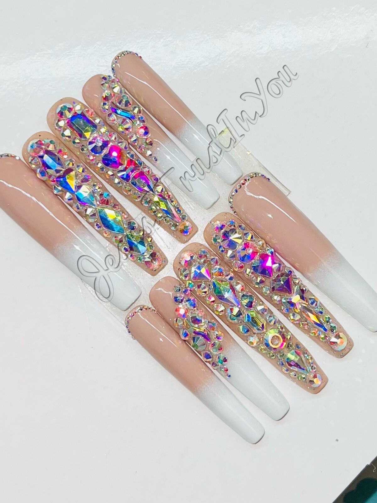 3X XXXL BALLERINA - SPARKLE- NEW GEL PRESS ON NAILS GLUE ON NAILS | eBay