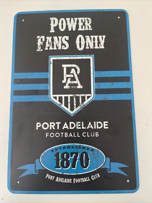 AFL Port Adelaide Metal Wall Sign Power Fans Only - Jersey Football ...