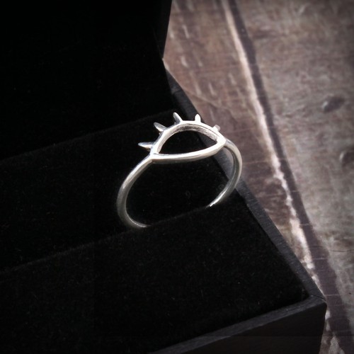 Solid 925 Sterling Silver Charm Simple Evil Eye Design Minimalist Ring ...