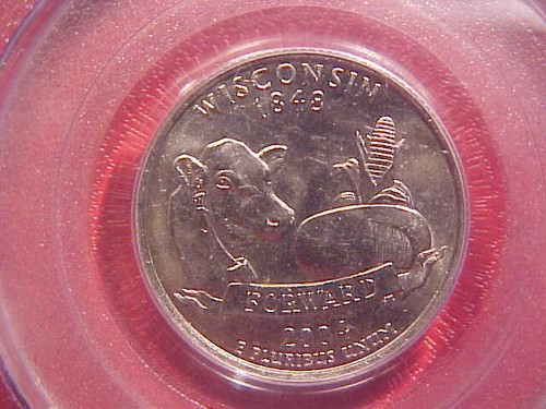 2004 D WISCONSIN STATE QUARTER - EXTRA LEAF LOW - PCGS MS65 - SEE PICS ...