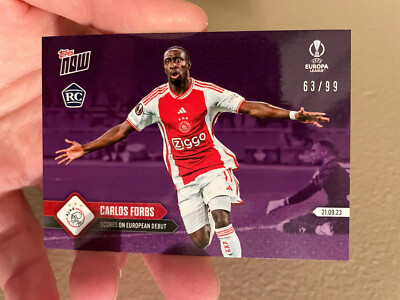 2023 Topps Now Carlos Forbes Scores On European Debut Purple /99 RC ...