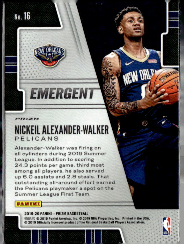 2019 Panini Prizm Silver Emergent #16 Nickeil Alexander-Walker(E) | eBay