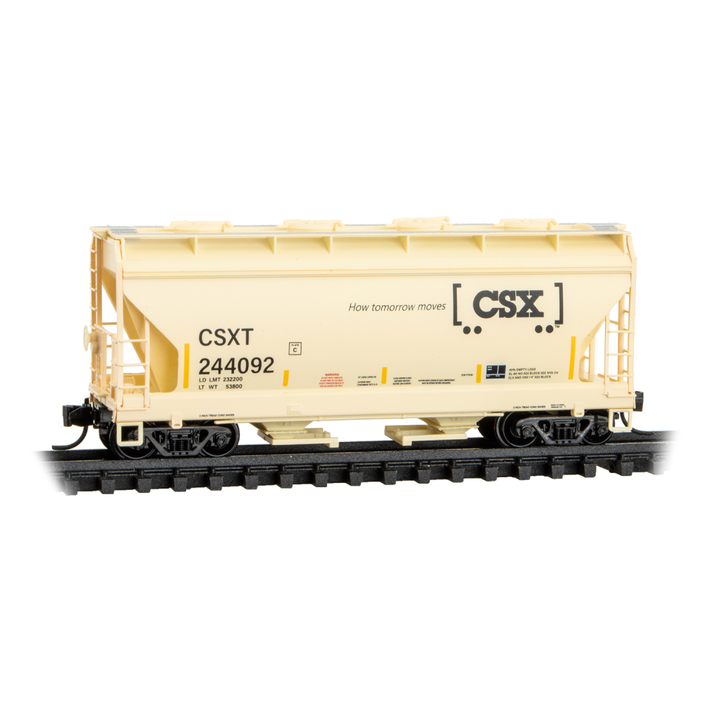 N Micro-Trains MTL 09200650 CSX "Boxcar Logo" 2-Bay Covered Hopper ...