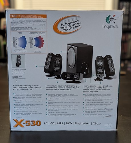 Logitech X-530 5.1 Surround Sound System w/ 1 Subwoofer 5 Speakers PC ...
