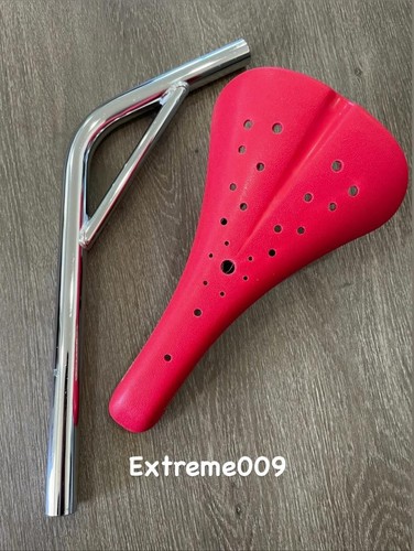 Viscount Dominator Seat Bmx Hard Shell RED with Laid Back Seat Post 25 ...