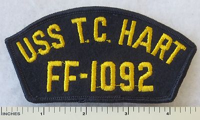 USS TC HART FF-1092 - US NAVY FRIGATE SHIP CAP PATCH HAT INSIGNIA 1973 ...