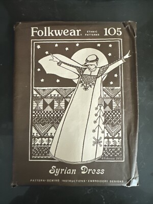 Vintage Sewing Pattern Folkwear Ethnic Patterns 105 Uncut Syrian Dress ...