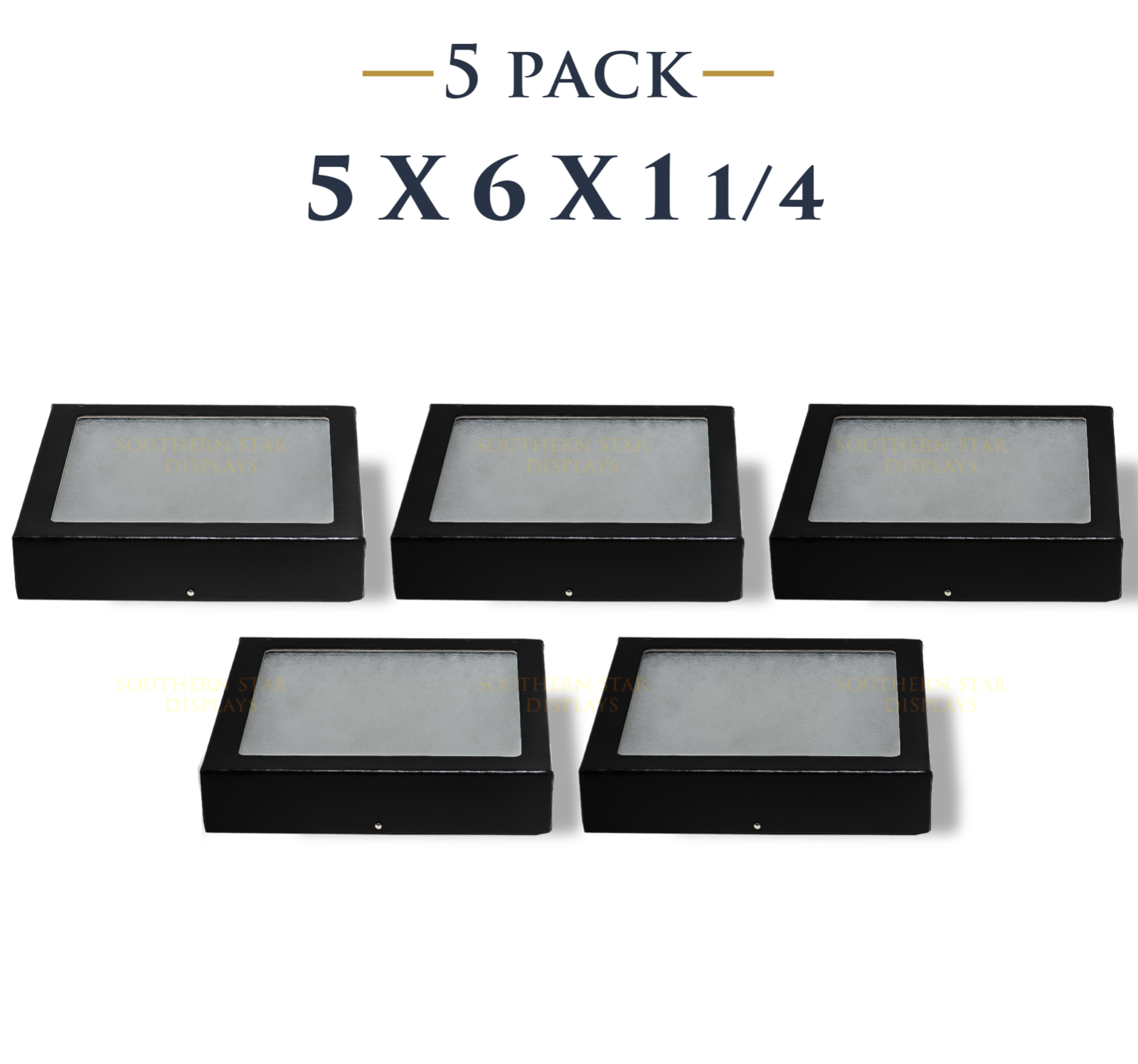5 Pack of 5 x 6 x 1 1/4 Riker Display Cases Boxes for Arrowheads ...