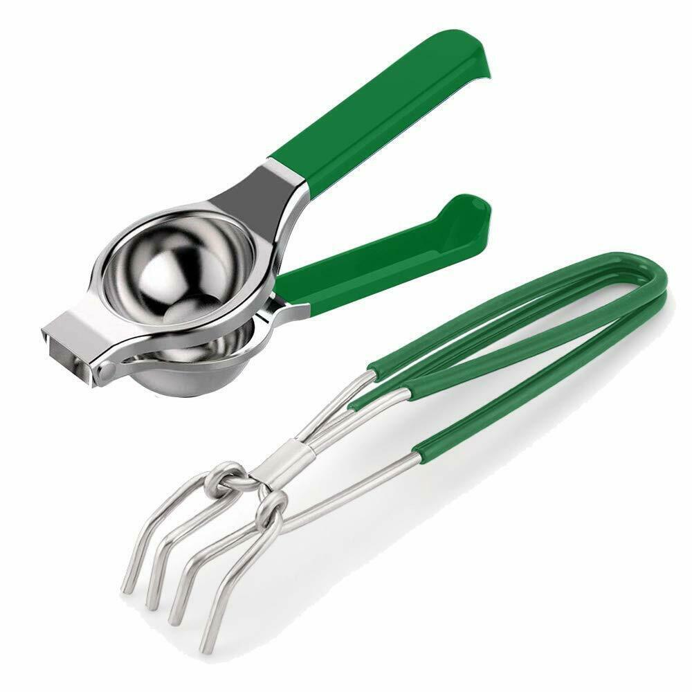 Stainless Steel PVC Coating Combo Set Wire Tong Pakkad + Lemon Squizer ...