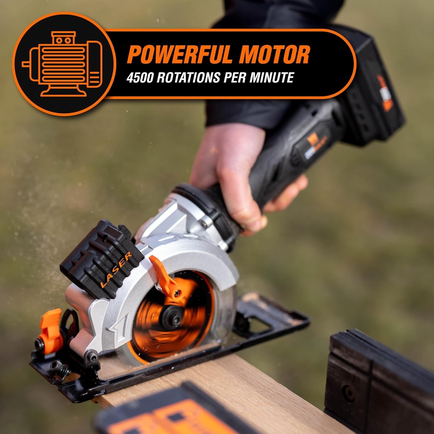 20V Max 4-1/2-Inch Cordless Mini Circular Saw with 2.0Ah Battery and ...