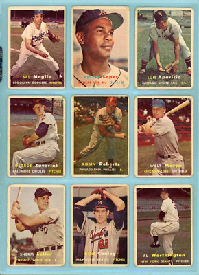 1957 Topps Starter Set Lot of 117 Different Baseball Cards Low Grade ...