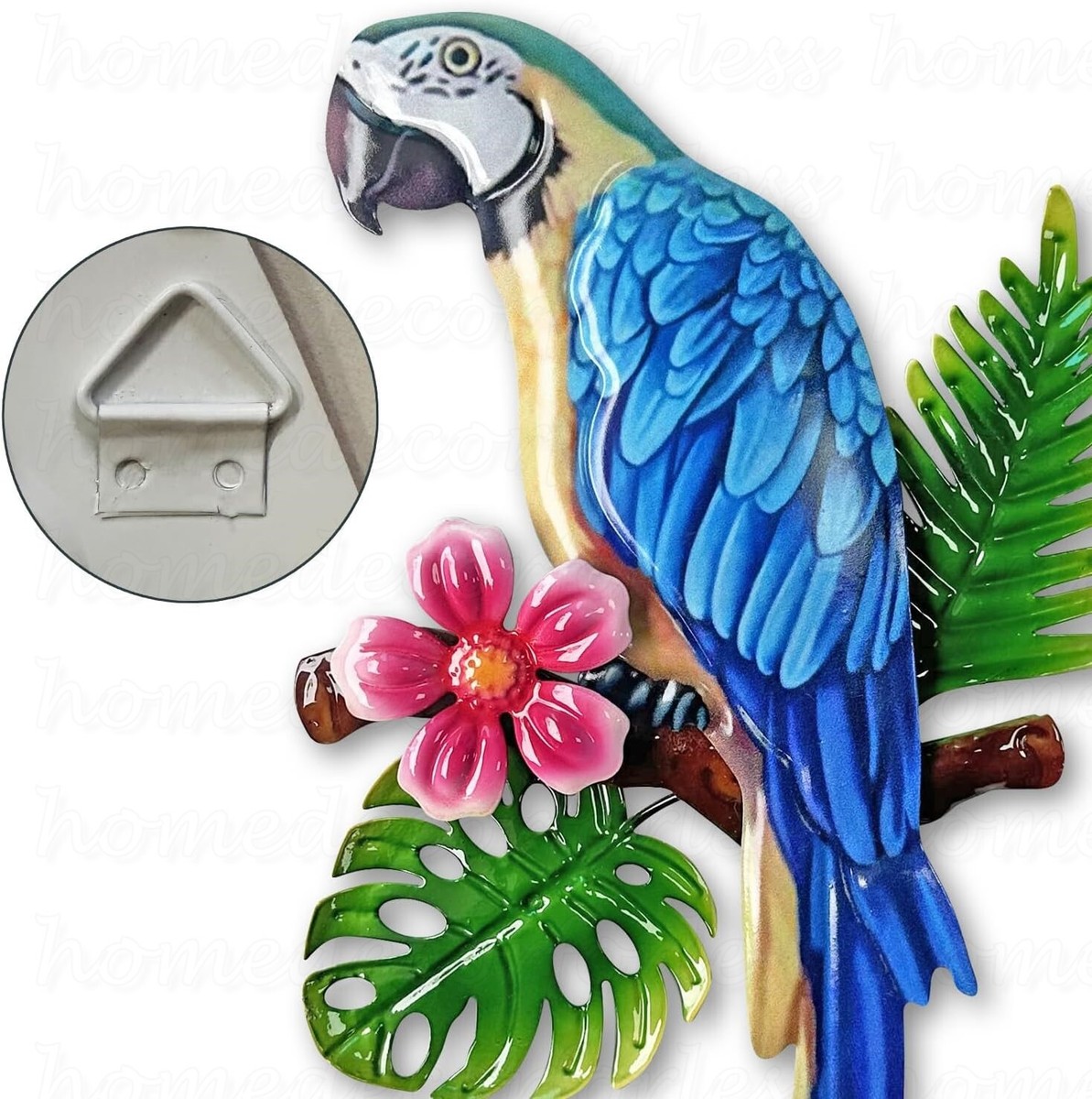 Tropical Parrot Metal Wall Decor Designart "Grey Tropical Parrot Grace