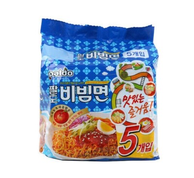 Korean Instant Hot Spicy Noodle PALDO BIBIMMYUN Ramen Ramyeon 5pack Set ...