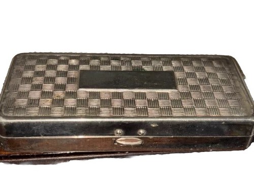 ANTIQUE GILLETTE SAFETY RAZOR SILVERPLATE DECORATED BOX SILVER 1900’s ...