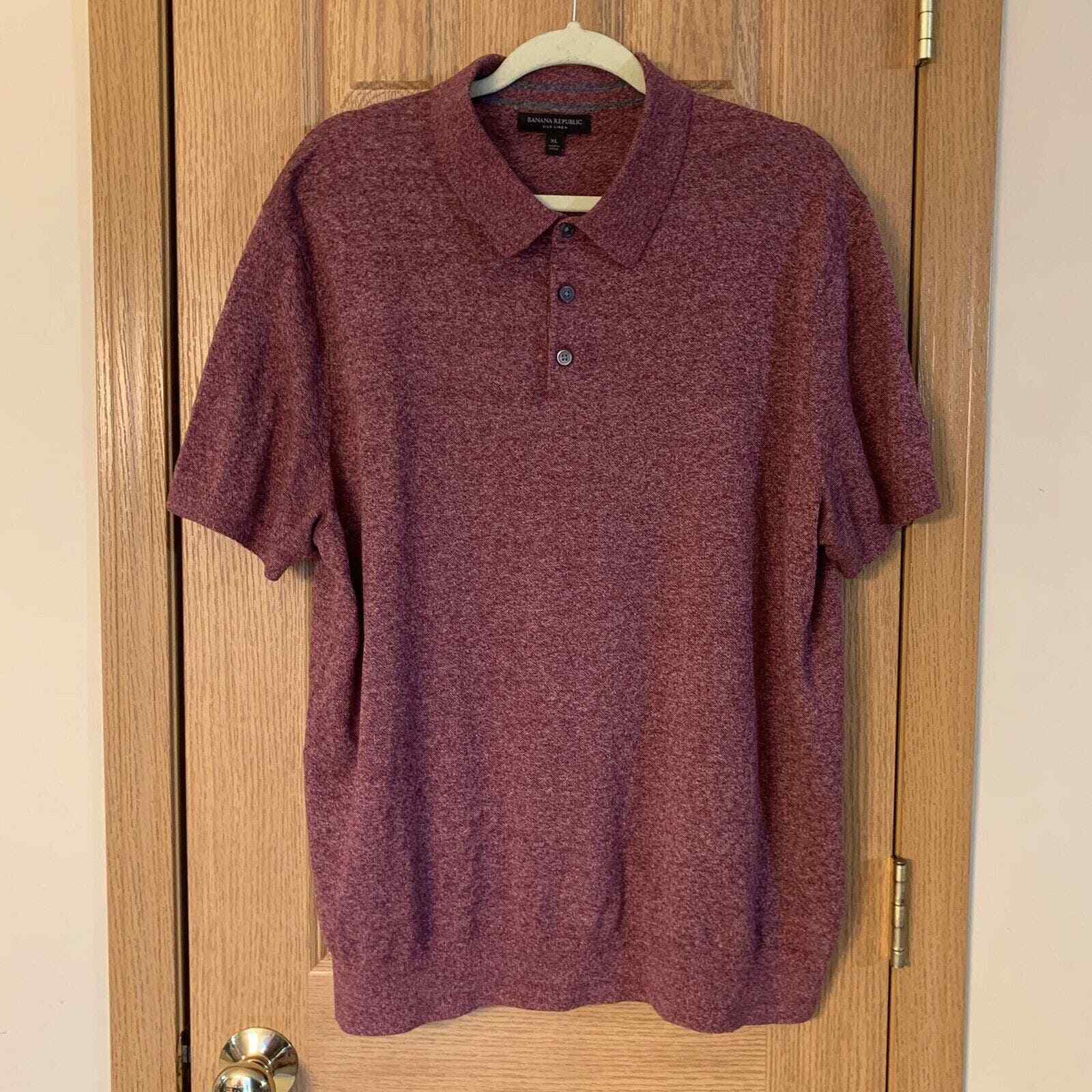 Banana Republic Banded Polo Sz. XL Men's Silk Linen | eBay