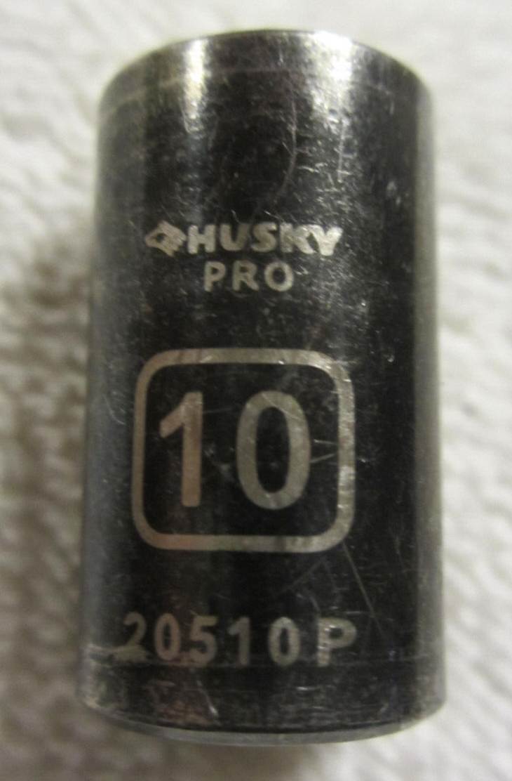 10mm Husky Pro 10 mm Socket 1/4” Drive 6 Point No. 20510P USA black ...