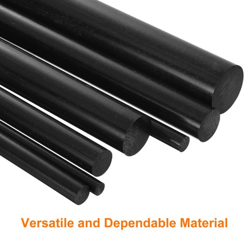 5Pcs Black Plastic Rods 0.5 x 250mm ABS Round Stick Round Solid Bar DIY ...