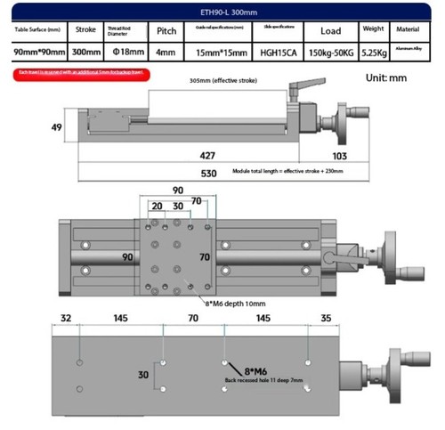 Tr1804 Micro Slide Table T-Type Screw with Self-Locking XY-Axis Sliding ...