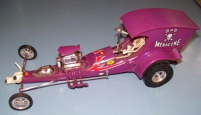 Vintage 1970 Monogram BAD MEDICINE Skeleton Hot Rod Model Dragster ...