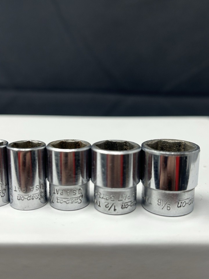 Snap On TM# 1/4" Drive Socket Set 9pc - USA 6Pt Shallow Vintage | eBay
