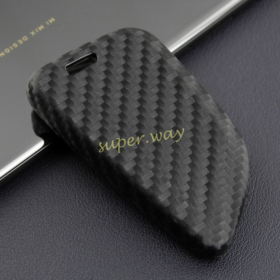 2x Carbon Fiber Car Key Fob Case Cover For BMW 1 2 3 4 5 6 7 8 Series ...