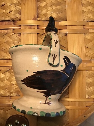 Large Handmade, Hand Painted, U.K. Pottery, Crow Ceramic Basket | eBay
