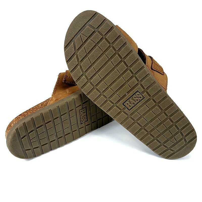 Bass Men’s Sandals Shoes Slides Brown Genuine Leather Size 12M | eBay