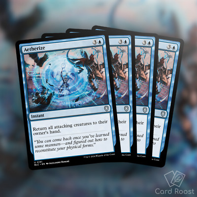 MTG Magic x4 Aetherize 0161 Commander Bloomburrow BLC Playset Blue ...