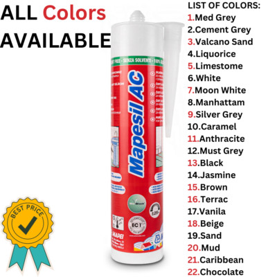 Mapei Mapesil AC Silicone Sealant 310ml Multiple Colours Available High ...