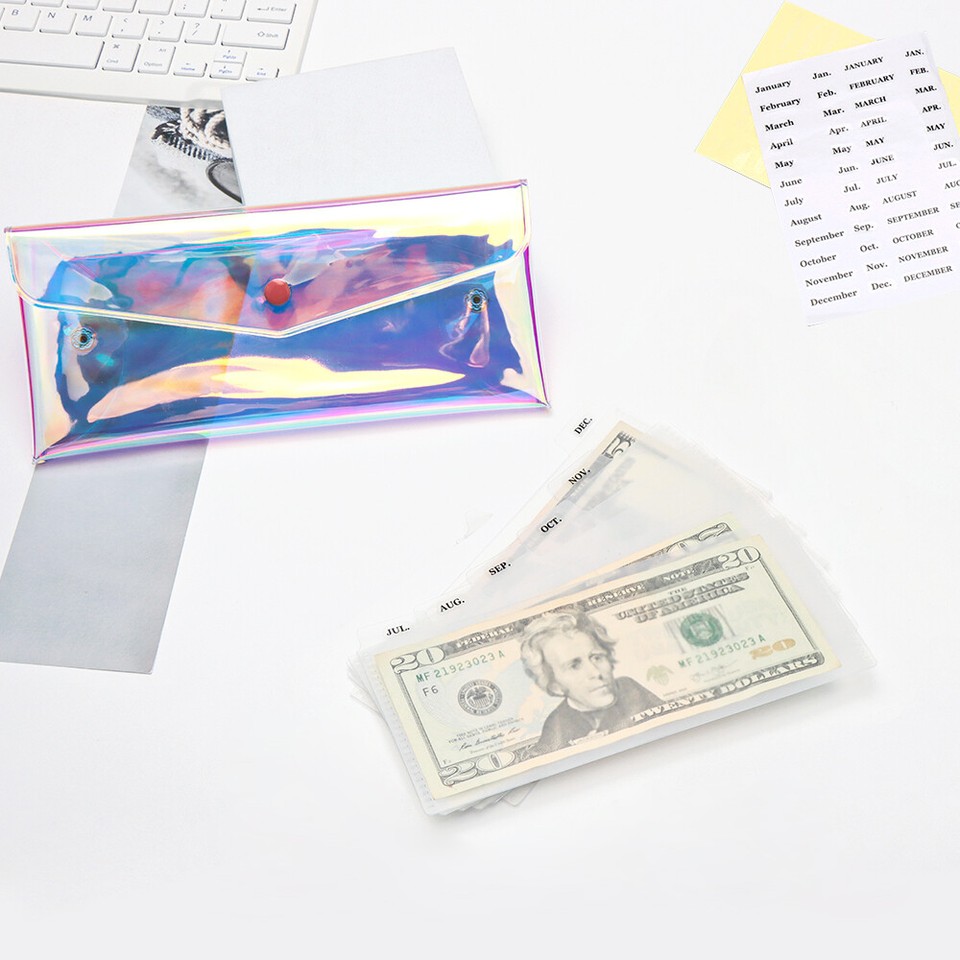 Cash Envelope Wallet 6pcs Budget Money Divider with Pockets and 2pcs ...