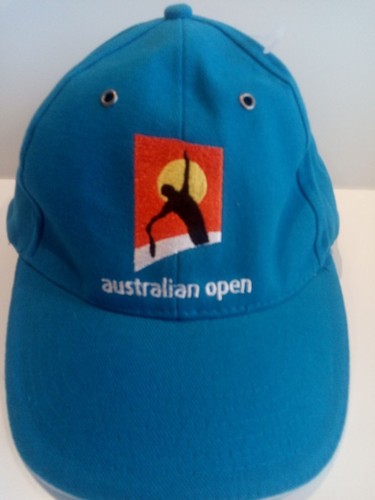 Australian Open Vintage Light Blue Hat Strap Back Adjustable VGC Free ...
