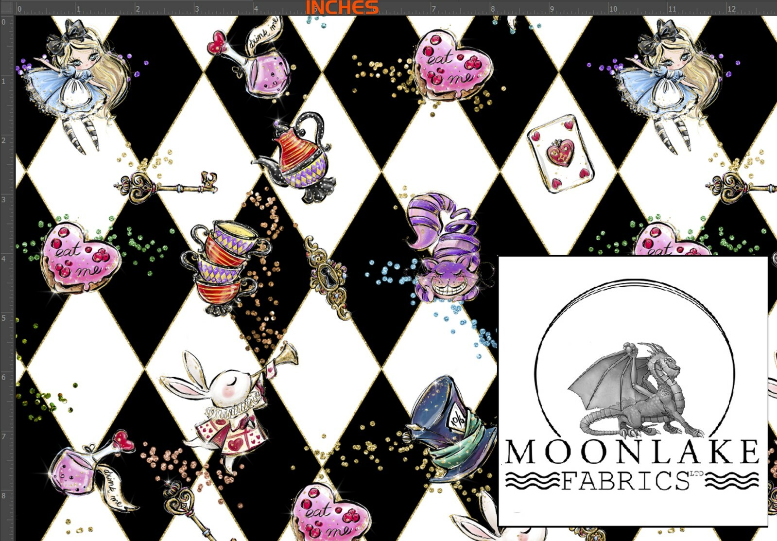 Alice Wonderland Checker pattern Fabric 100% Cotton *Exclusive* | eBay UK