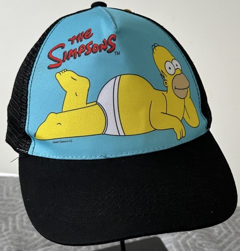 The Simpsons Hat Cap Trucker Mesh Back Cartoon Homer Black Genuine BNWT ...