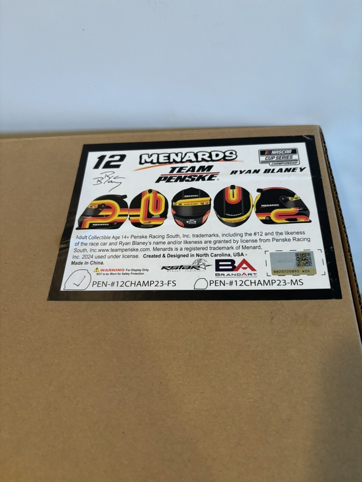 Ryan Blaney Signed NASCAR 2023 Cup Championship Menards Full Size ...
